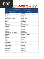 Goethe A1 German Vocabulary List | PDF | Workweek And Weekend | Linguistics