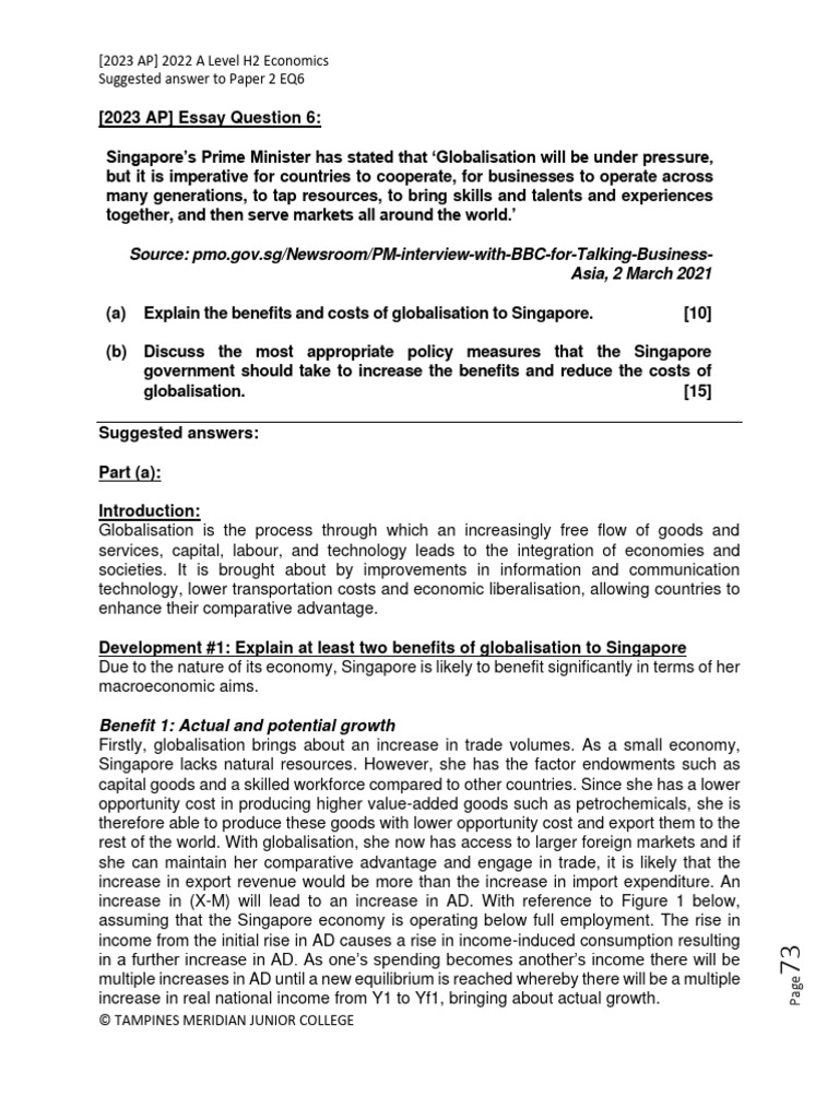 2022 A Level H2 - EQ6 - For AP | PDF | Exports | Globalization