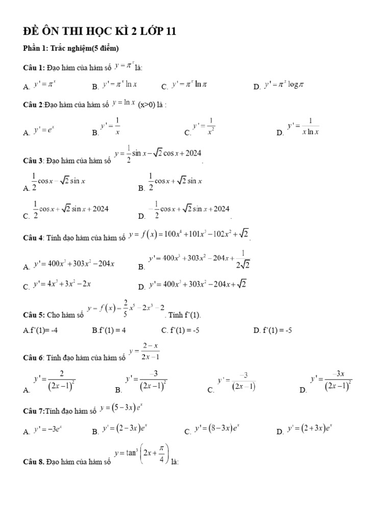 De On Thi Hk2 - NHT - DAO | PDF