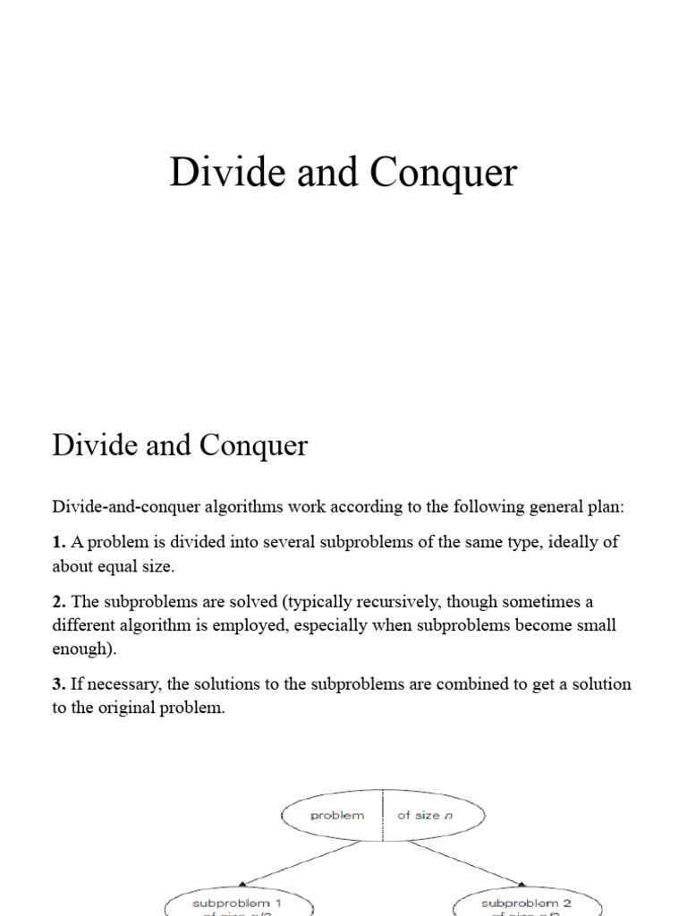 DAA Divide and Conquer and Decrease and Conquer | PDF | Applied Mathematics | Theoretical ...