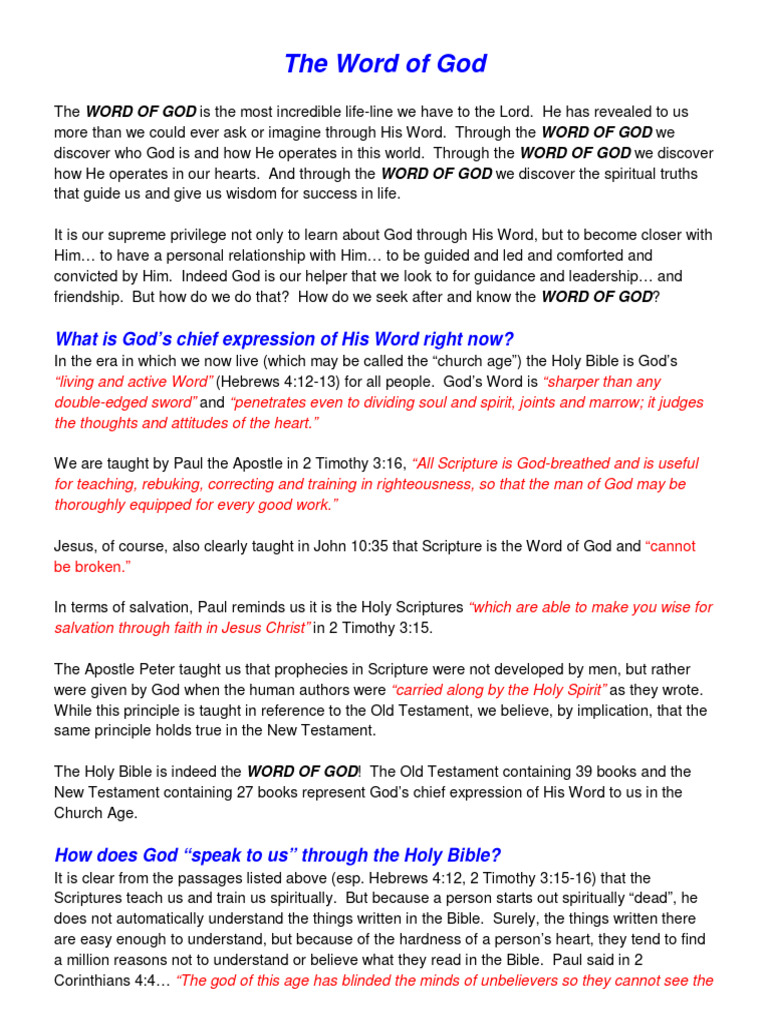 The Word of God | PDF | Bible | Jesus