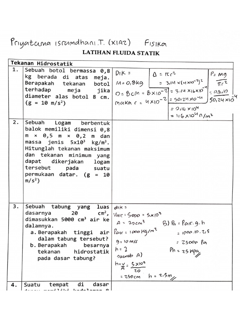 Fluida Statistik Priyatama XIA2 | PDF
