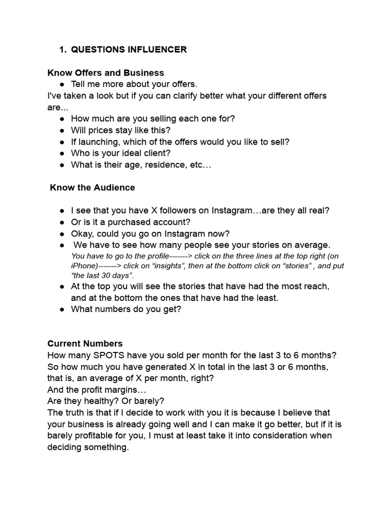 INFLUENCER INTERVIEW | PDF | Business | Human Communication