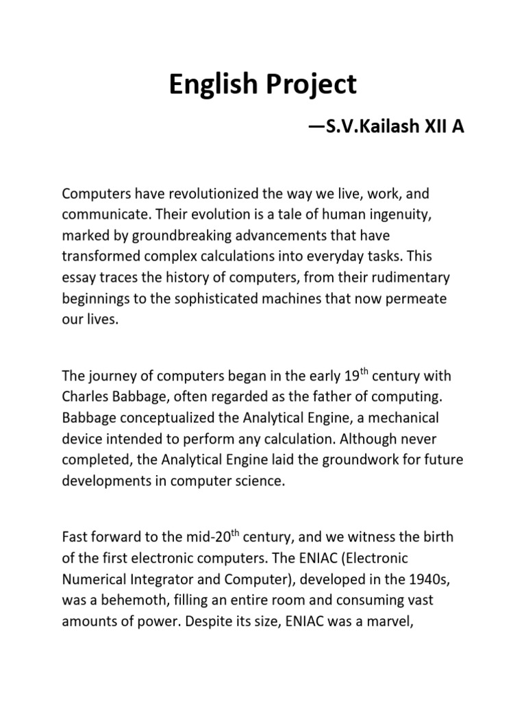 English Project | Download Free PDF | Personal Computers | Artificial Intelligence