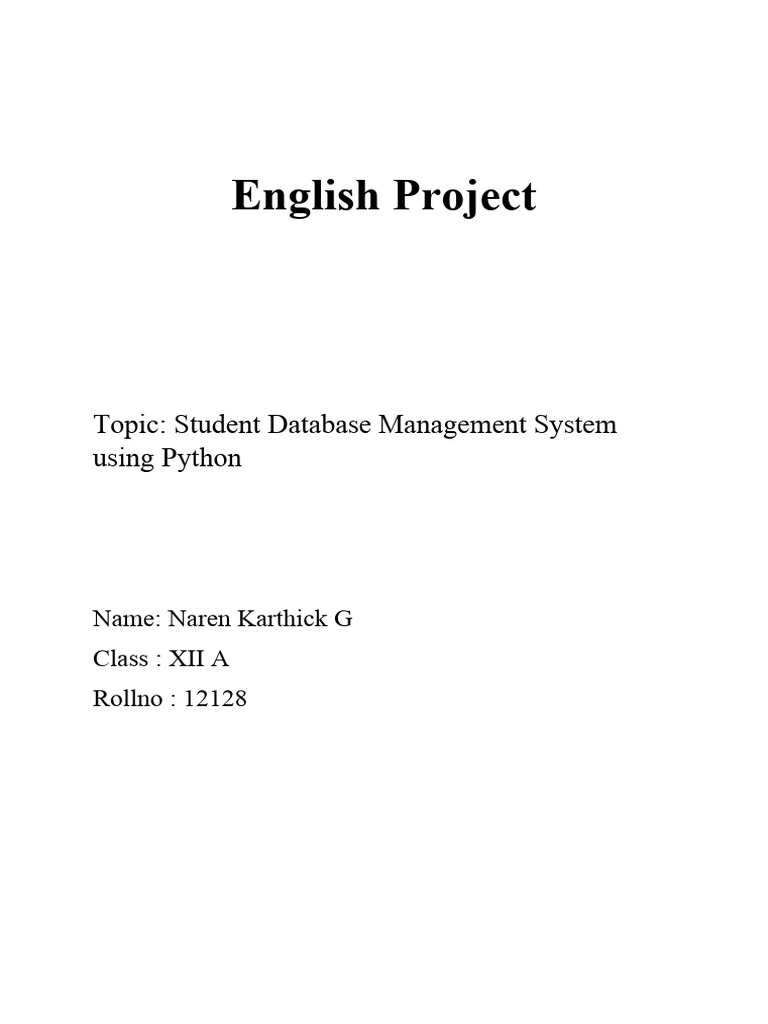 English Projects Rough Work | PDF | Microsoft Excel | Databases