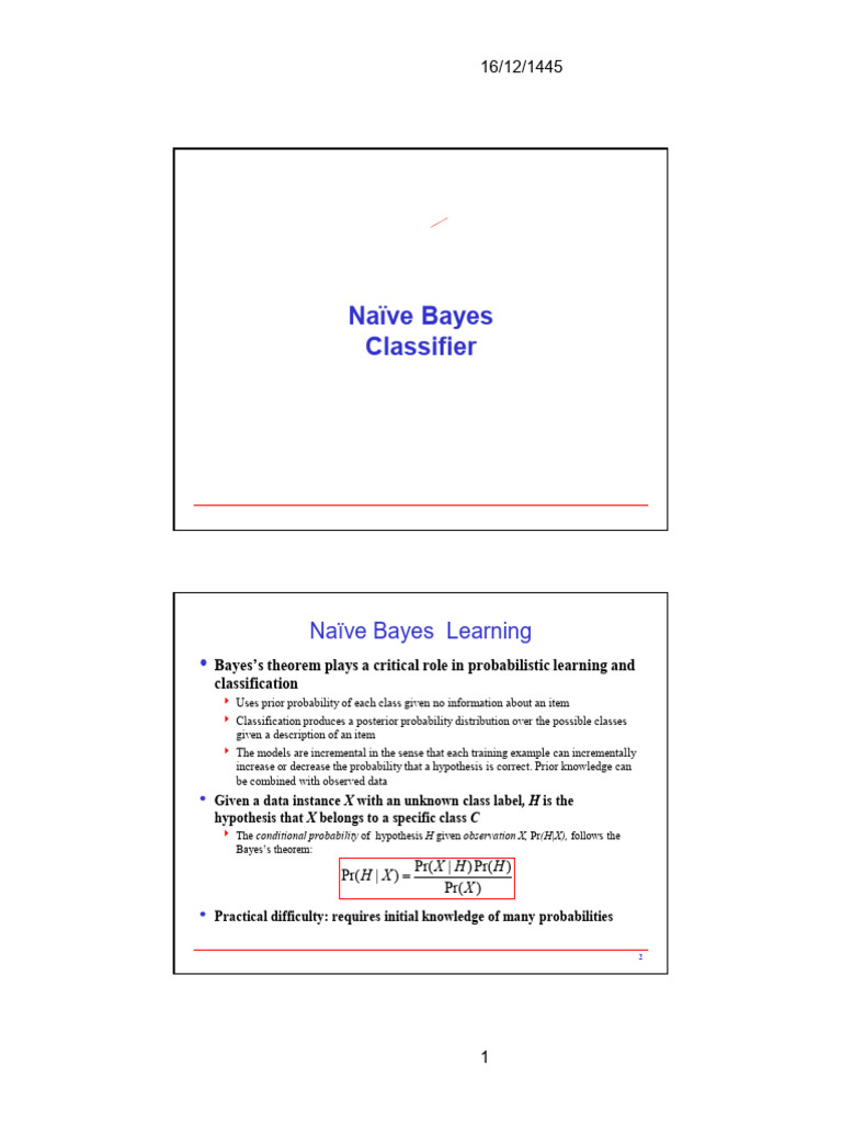 Naive Bayes | PDF | Applied Mathematics | Statistical Theory Naive Bayes | PDF | Applied Mathematics | Statistical Theory