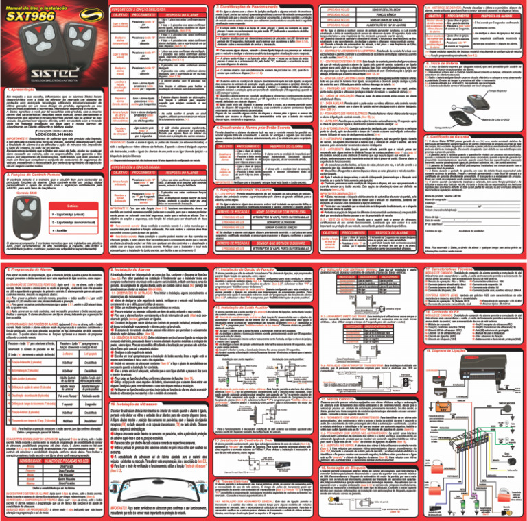 Manual Alarme 986 Novo Sistec | PDF