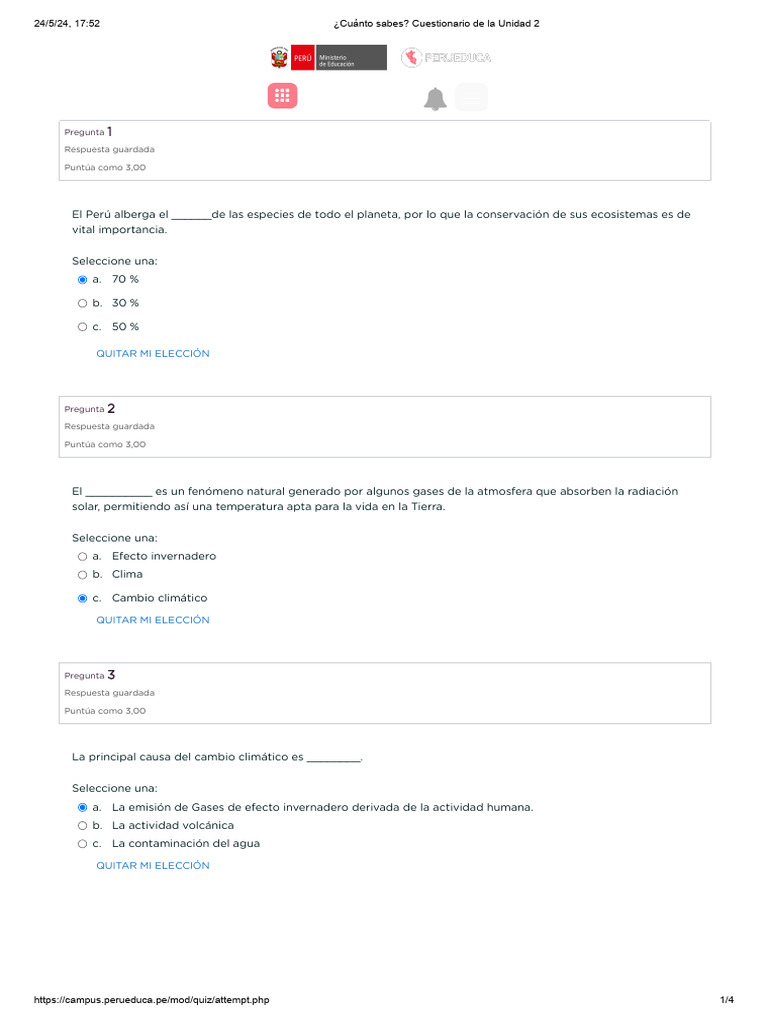 ¿Cuánto Sabes - Cuestionario de La Unidad 2 | PDF | Gases de efecto invernadero | Atmósfera