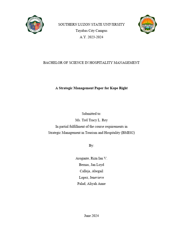 Strama Paper Format | PDF | Strategic Management | Coffee