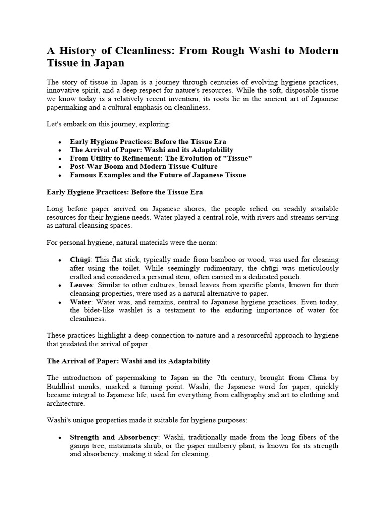 Evolution of Tissue in Japan's Hygiene | PDF | Hygiene | Brand