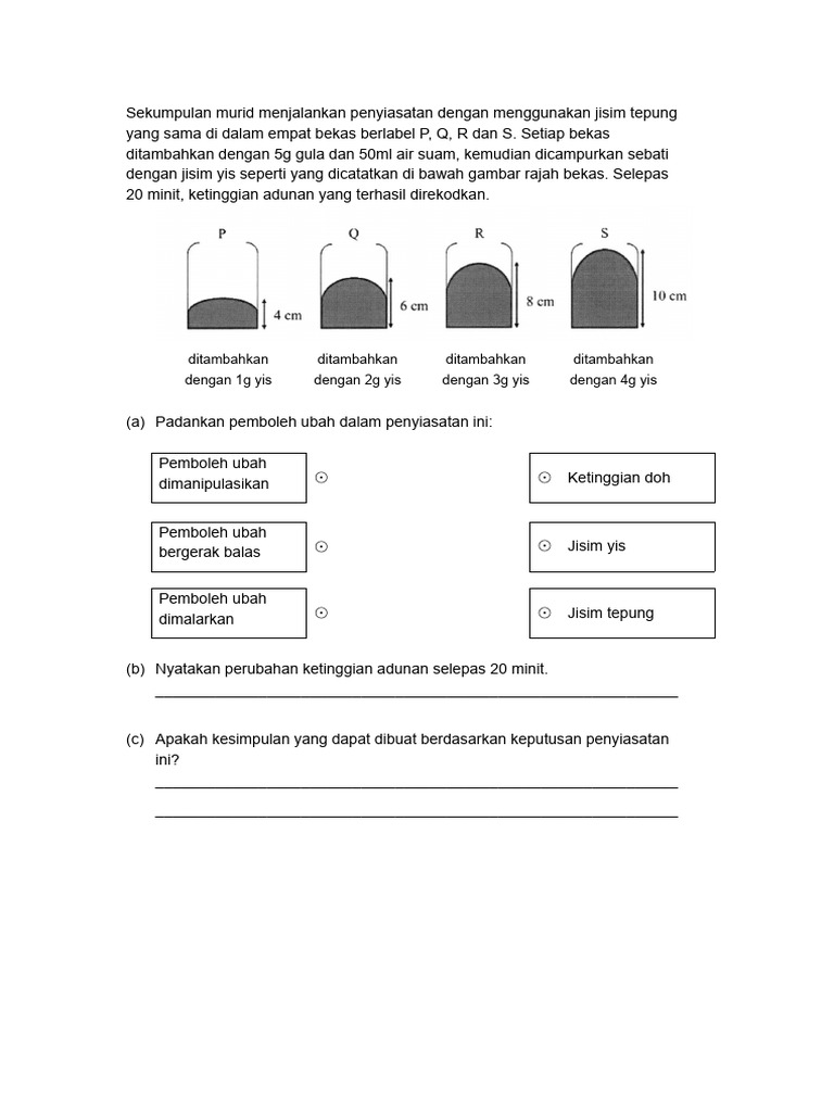 Soalan KPS Sains Tahun 6 | PDF