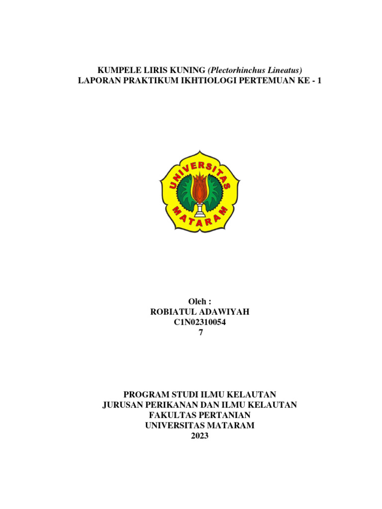 Morfologi Ikan Kumpele Liris Kuning | PDF | Kajian Bahasa Asing ...