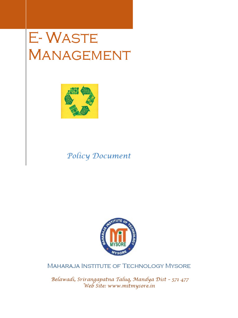 E Waste Policy Document | Download Free PDF | Electronic Waste | Waste ...