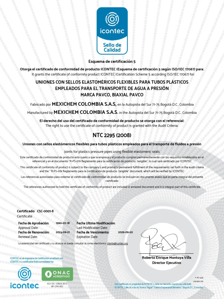 Certificado de Conformidad ICONTEC | PDF | Tecnología