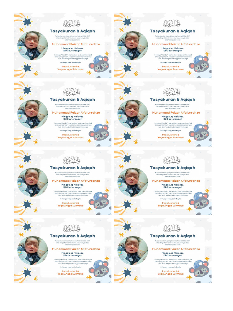 Cetak Tempelan Aqiqah | PDF