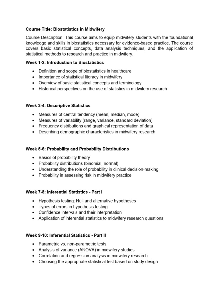 Biostatistics for Midwifery Students | PDF | Statistics | Biostatistics