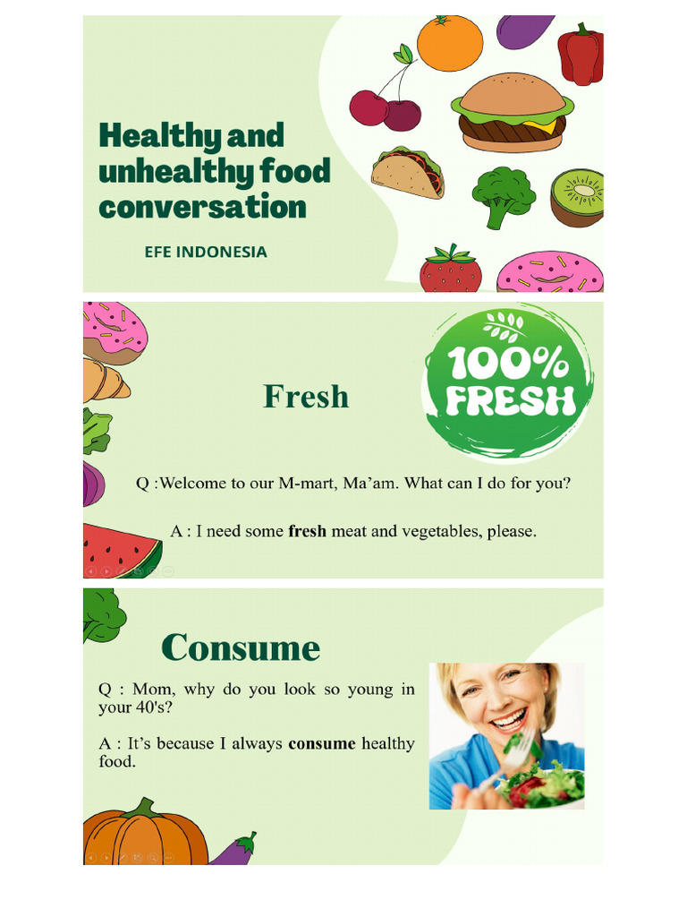 Sd-Healthy Unhealthy Food Conversation | PDF
