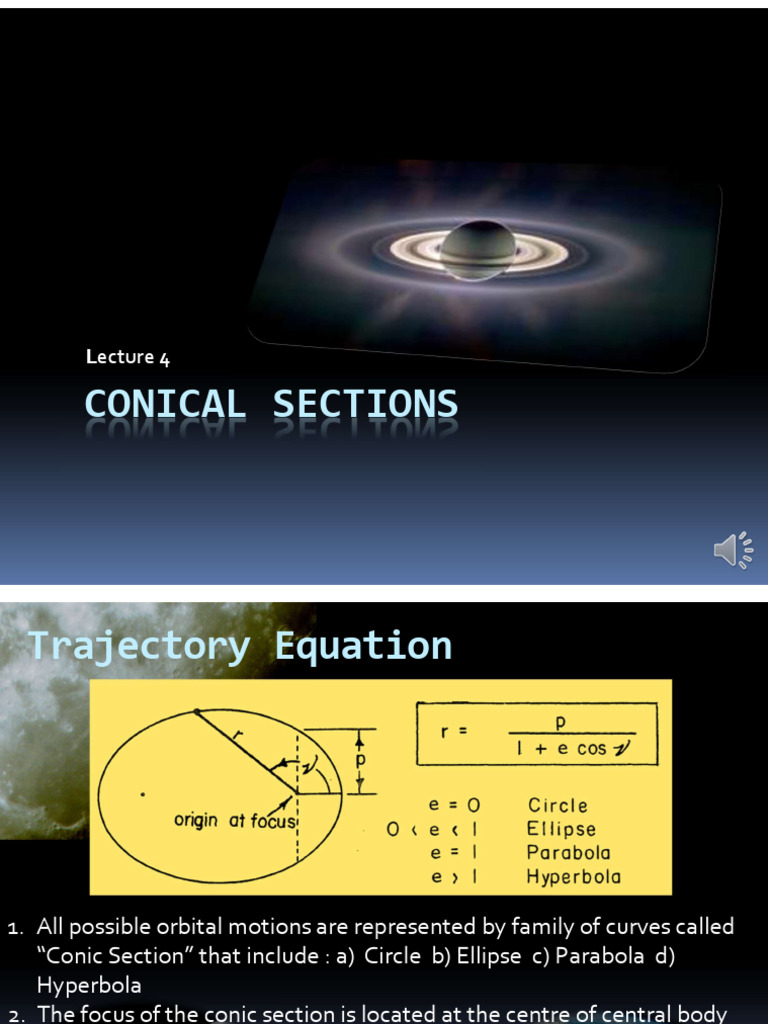 Lecture 4 Conic Section | PDF | Orbit | Periodic Phenomena