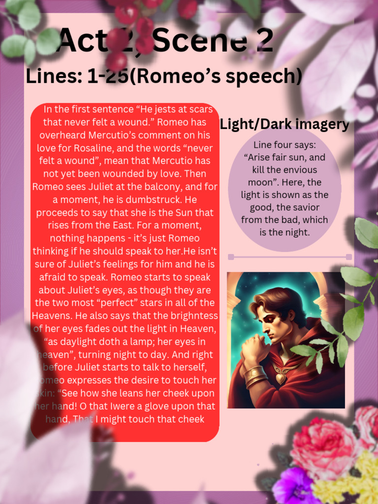 Act 2, Scene 2 Lines 1-25 (Romeo's Speech) | PDF | Characters In Romeo ...