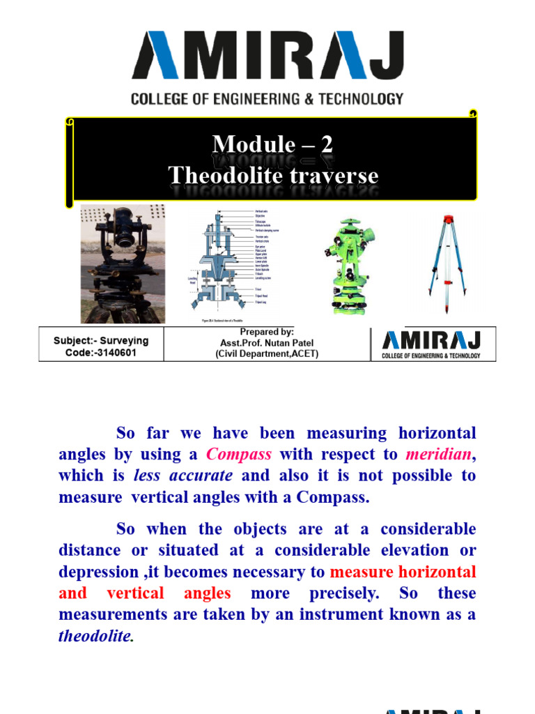 Surveying Module 2 Theodolite Traverse | PDF | Surveying | Elementary Geometry