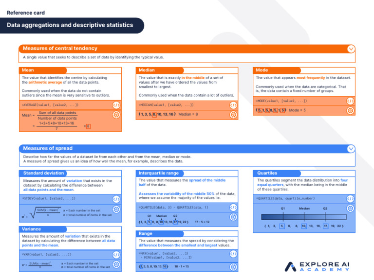 Statistics Reference for Students | PDF | Mean | Median