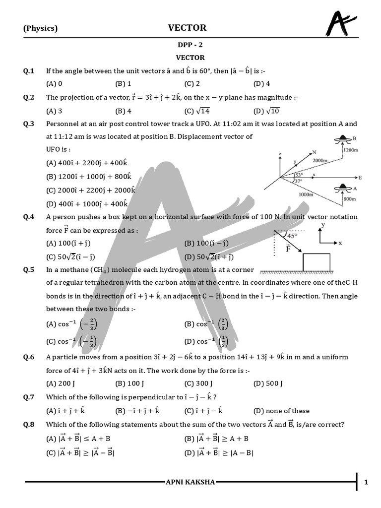 DPP - 02 - Vector | PDF | Acceleration | Euclidean Vector