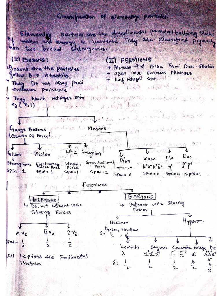 Classification of Elementary Particles | PDF