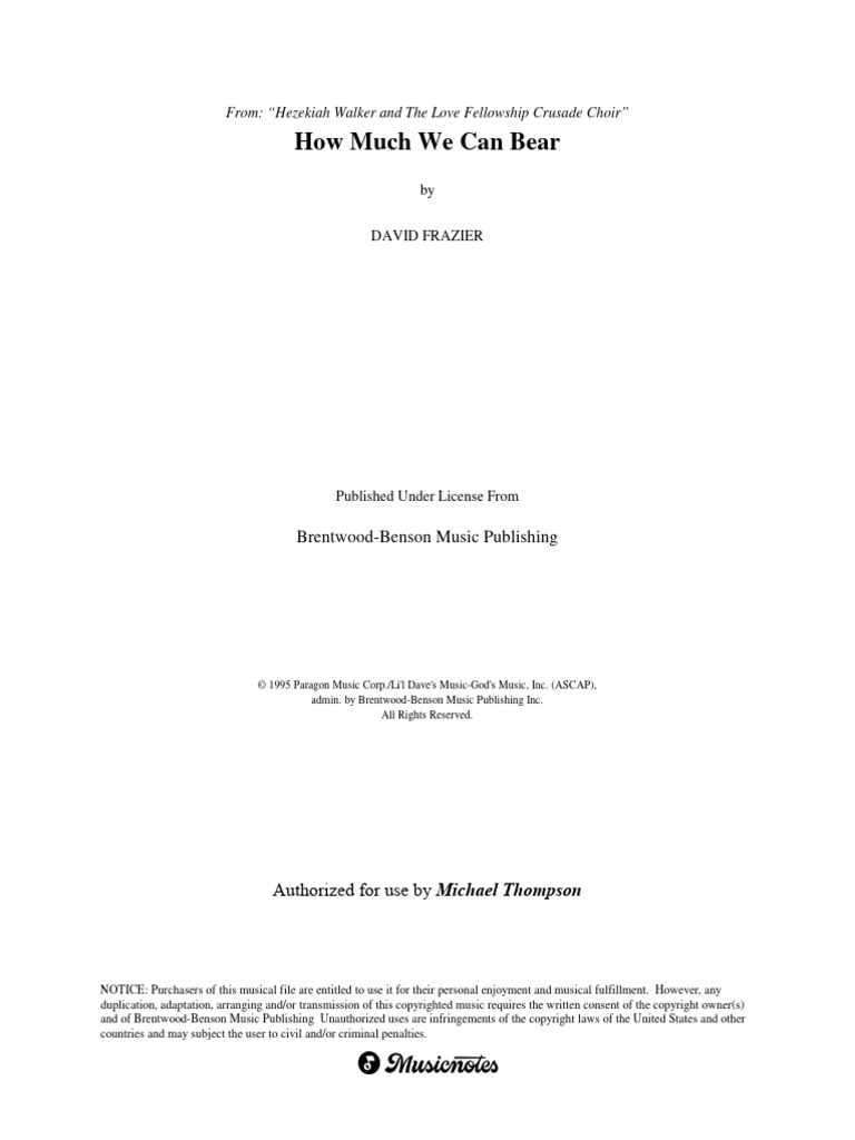 How Much We Can Bear - DB Major - MN0084555 | PDF | Freedom Of ...