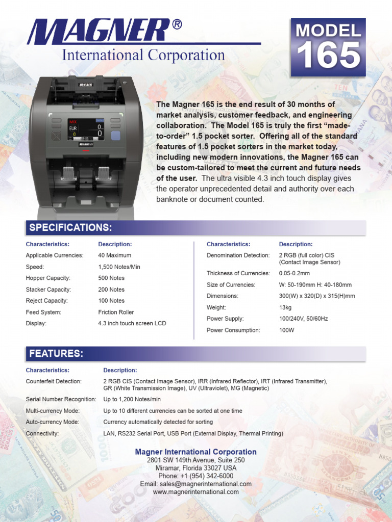 Magner 165 Coin Counter Overview | PDF | Electronics