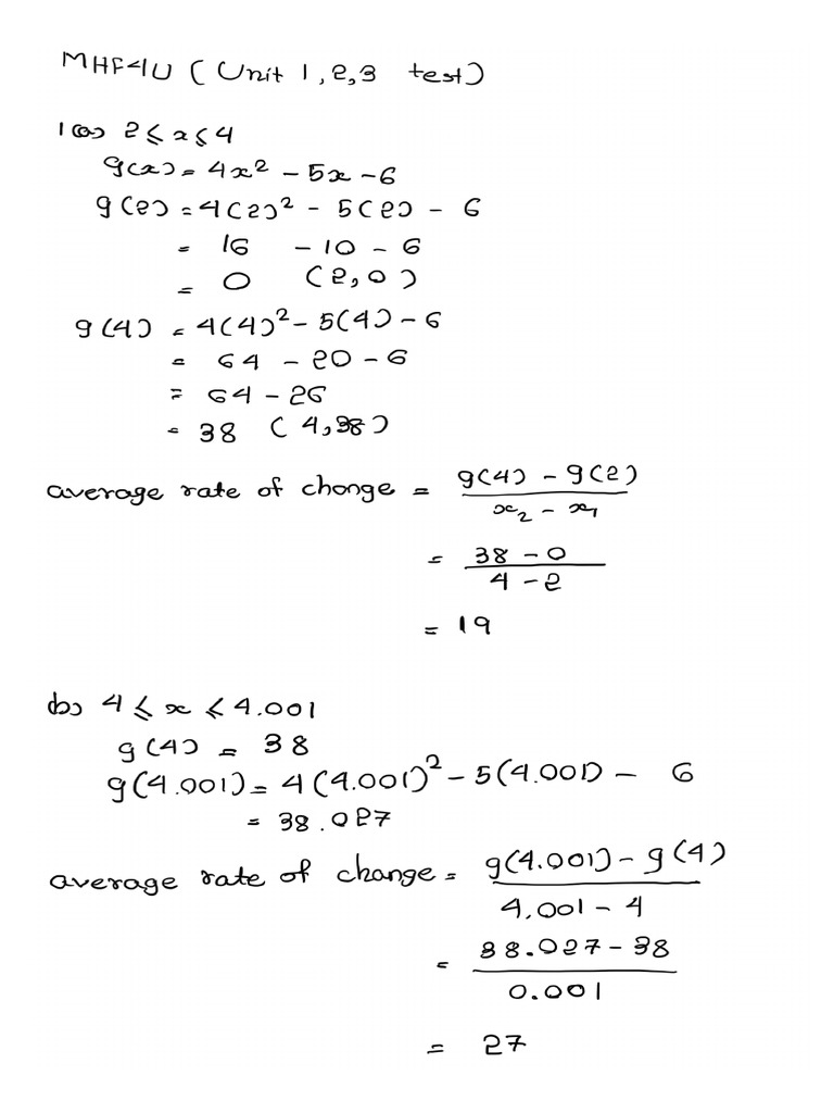 MHF4U (Unit 1,2,3 Test) | PDF MHF4U (Unit 1,2,3 Test) | PDF
