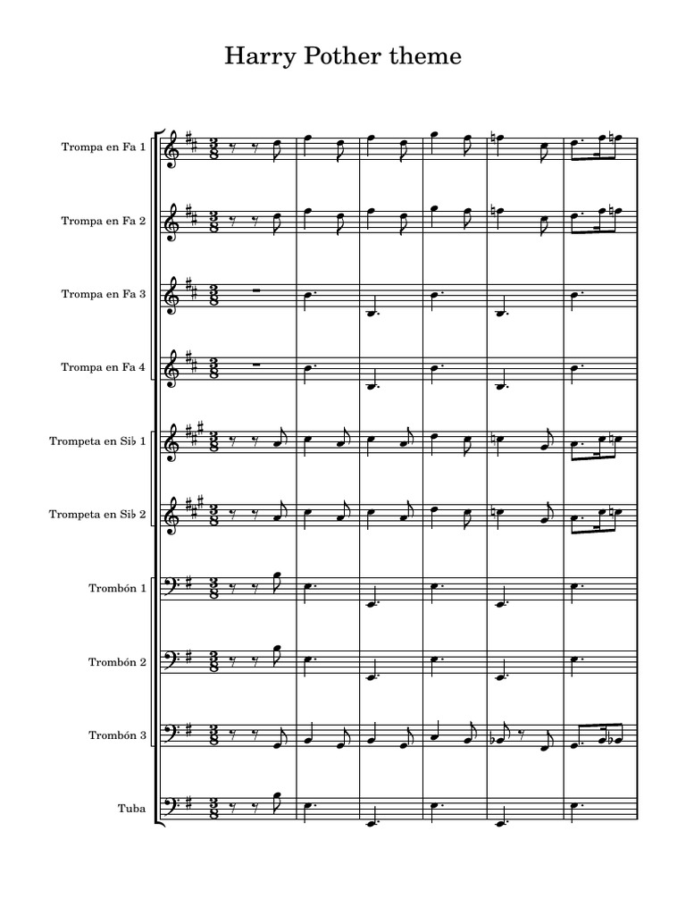 Harry Potter Tenteto | PDF | Cuivres (musique) | Instruments de musique