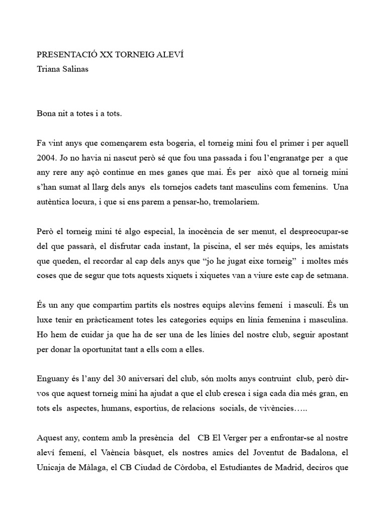 Discurs Presentacio | PDF