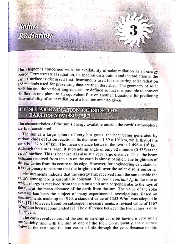 Solar Radiation | PDF