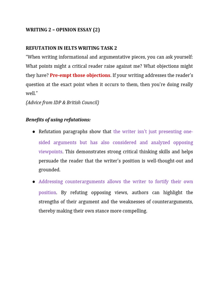 WRITING 2 + 3 - Refutation | Download Free PDF | Argument | Cognition