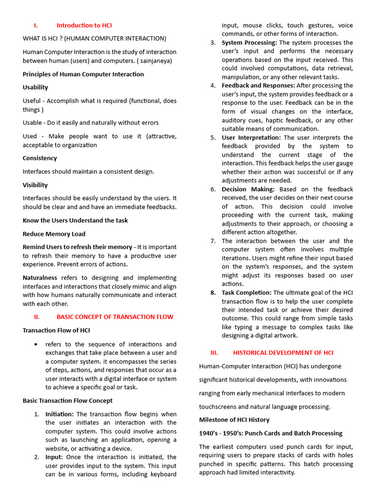 Introduction To HCI | PDF | Graphical User Interfaces | Human–Computer Interaction