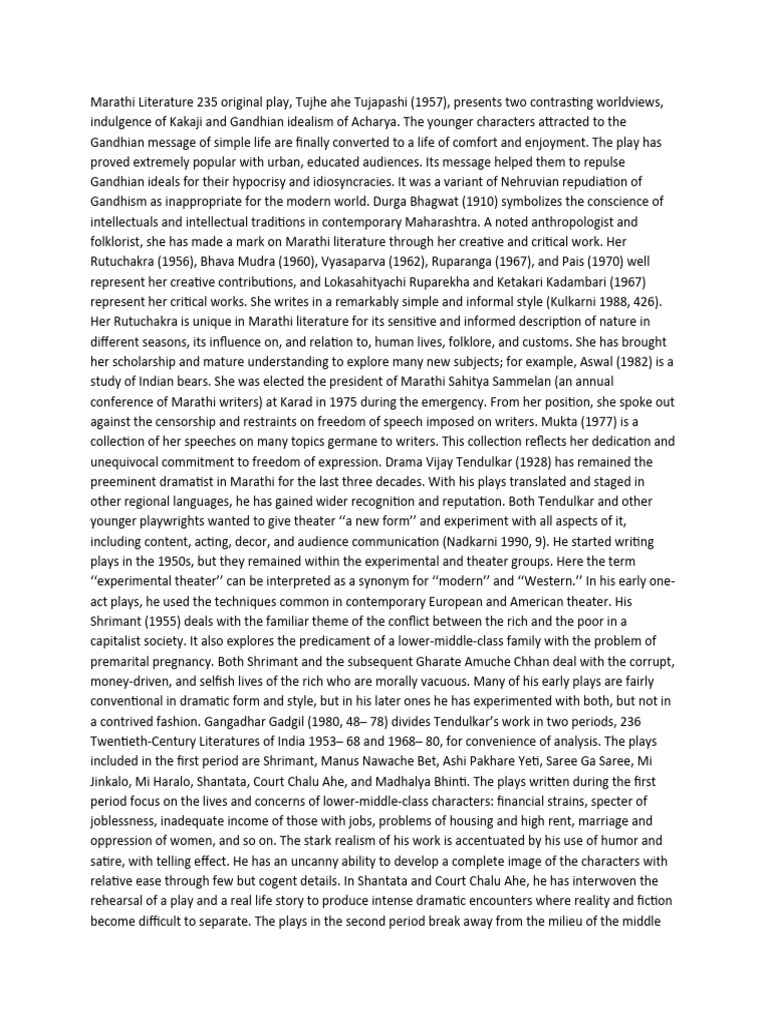 Marathi Theater: Voices of Change | PDF | Theatre