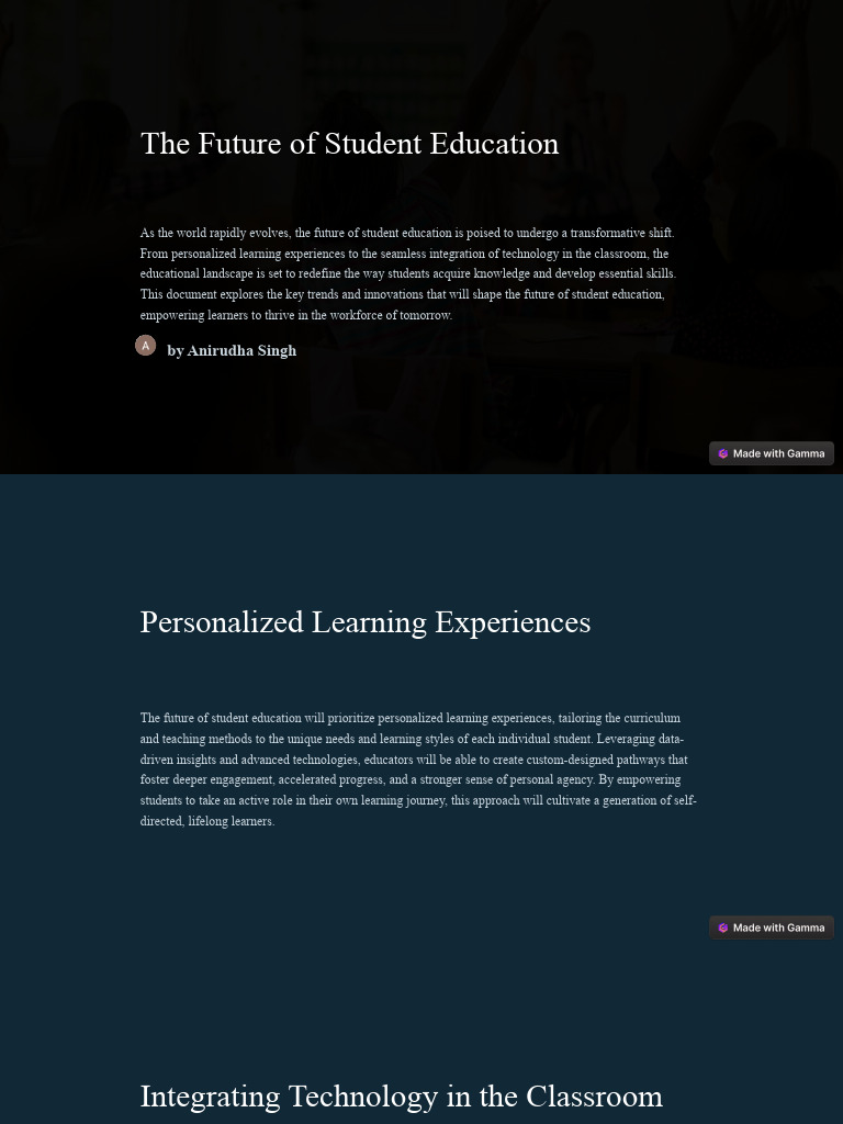 The Future of Student Education | Download Free PDF | Learning ...
