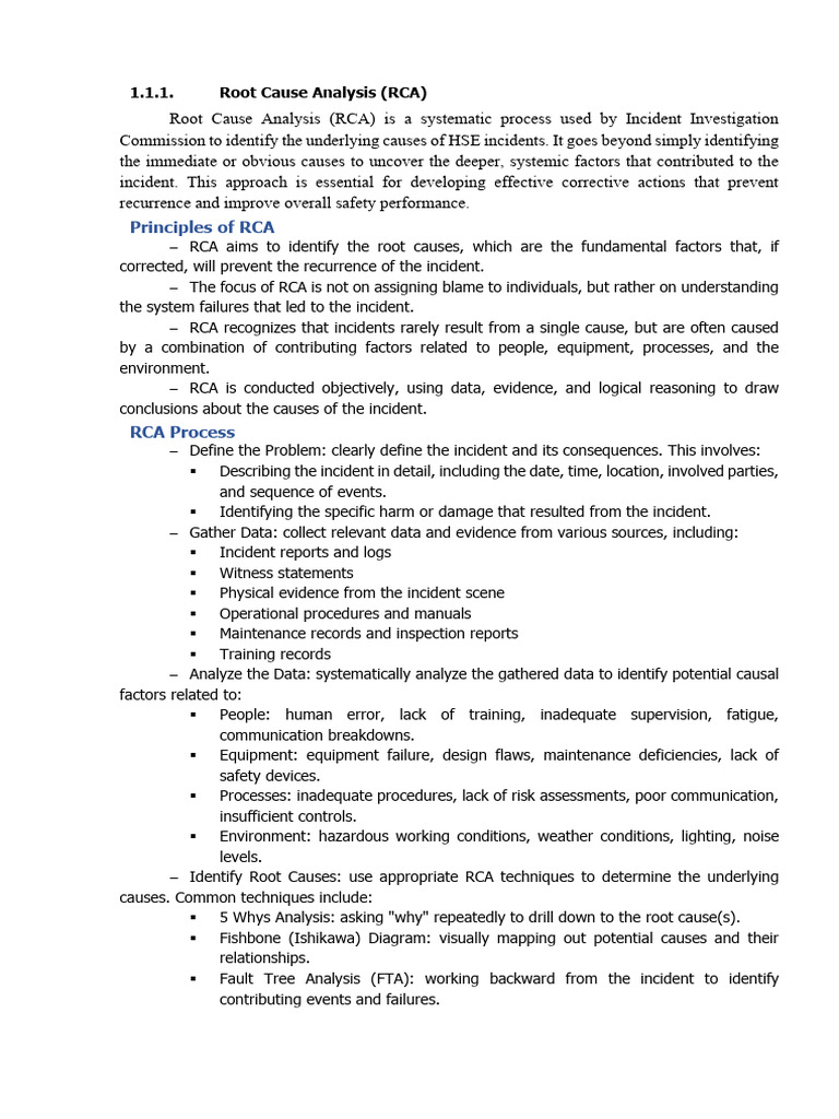 Root Cause Analysis for HSE Incidents | PDF | Business | Computers