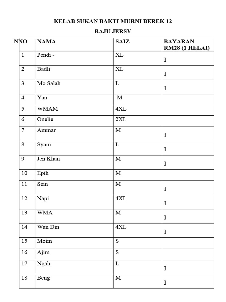 Kelab Sukan Bakti Murni Berek 12 | PDF