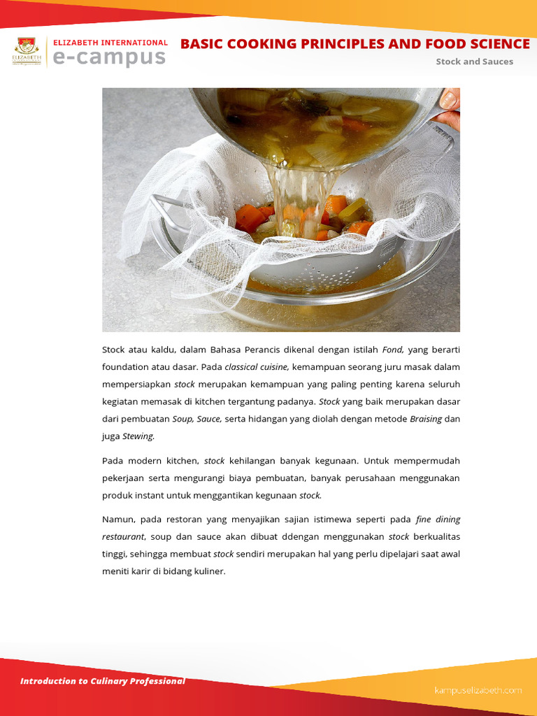 ECampus BCPFS Module+3+Stock+and+Sauce | PDF