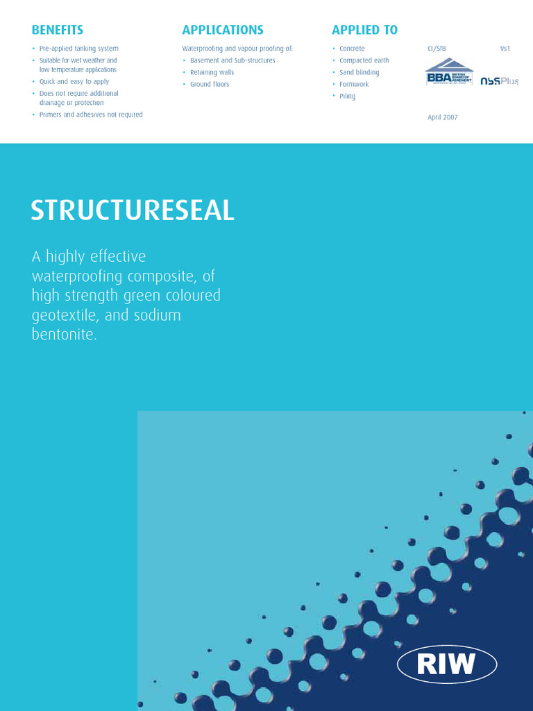 riw structureseal | PDF | Deep Foundation | Concrete