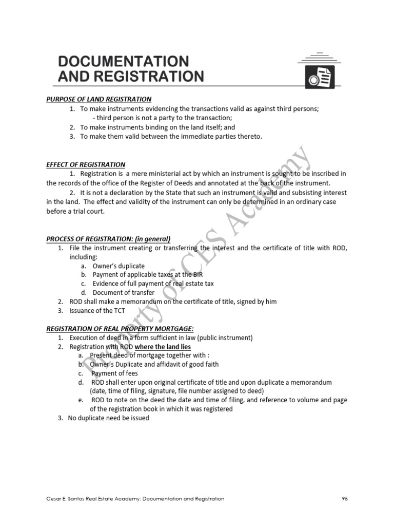 09 - Documentation and Registration ok | PDF | Mortgage Law | Title ...