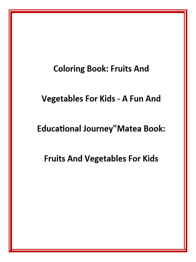 Coloring Book Fruits and Vegetables for Kids | PDF | Fruit | Vegetables