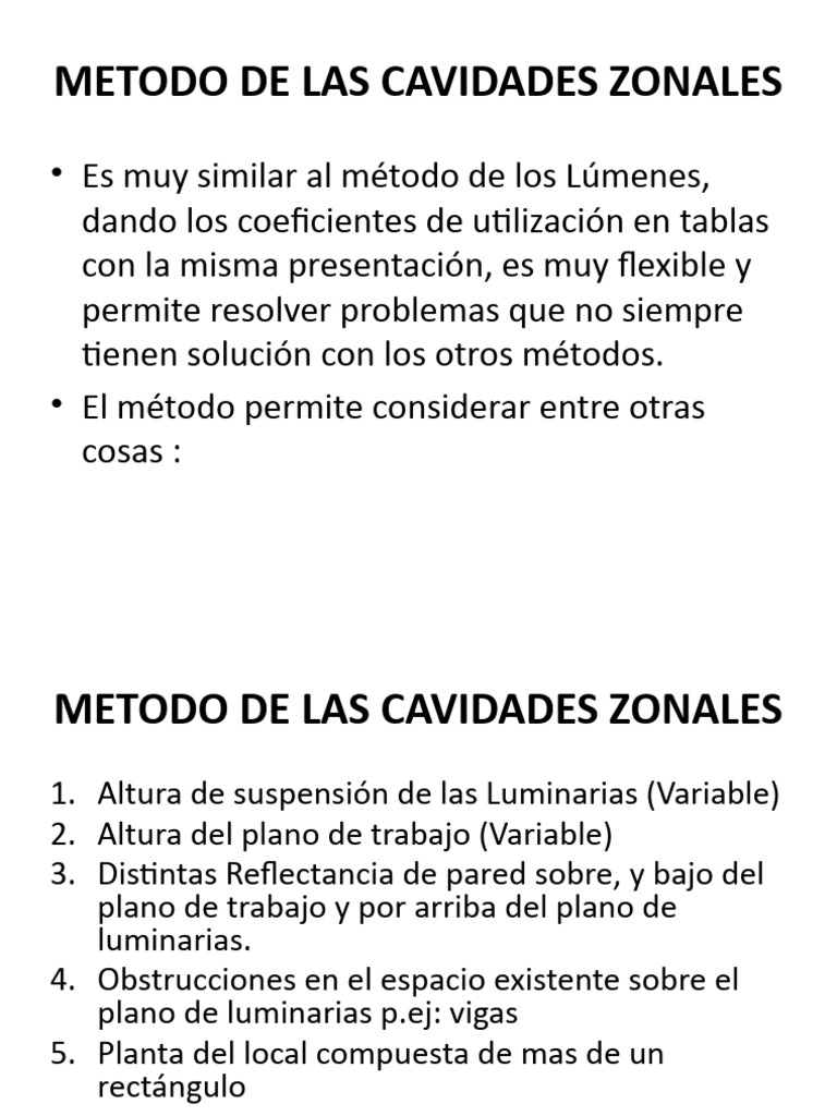 15 Metodo de Las Cavidades Zonales | PDF | Encendiendo | Lámpara ...