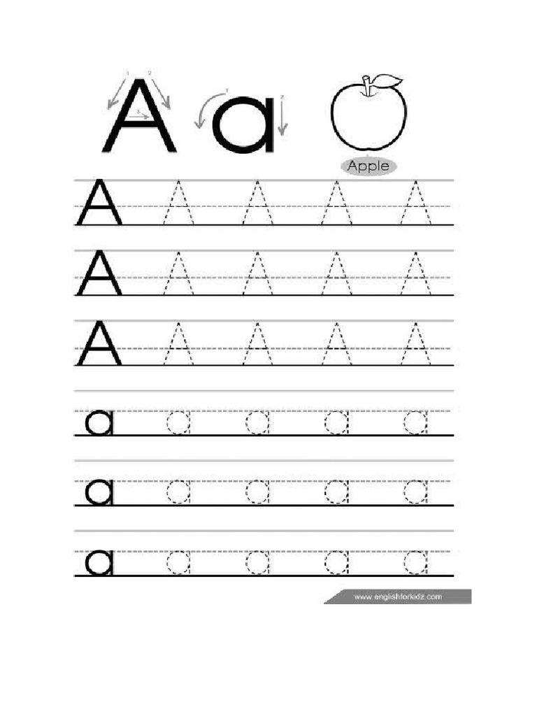 Latiha Menulis Tracing Huruf A Z Set 1 | PDF