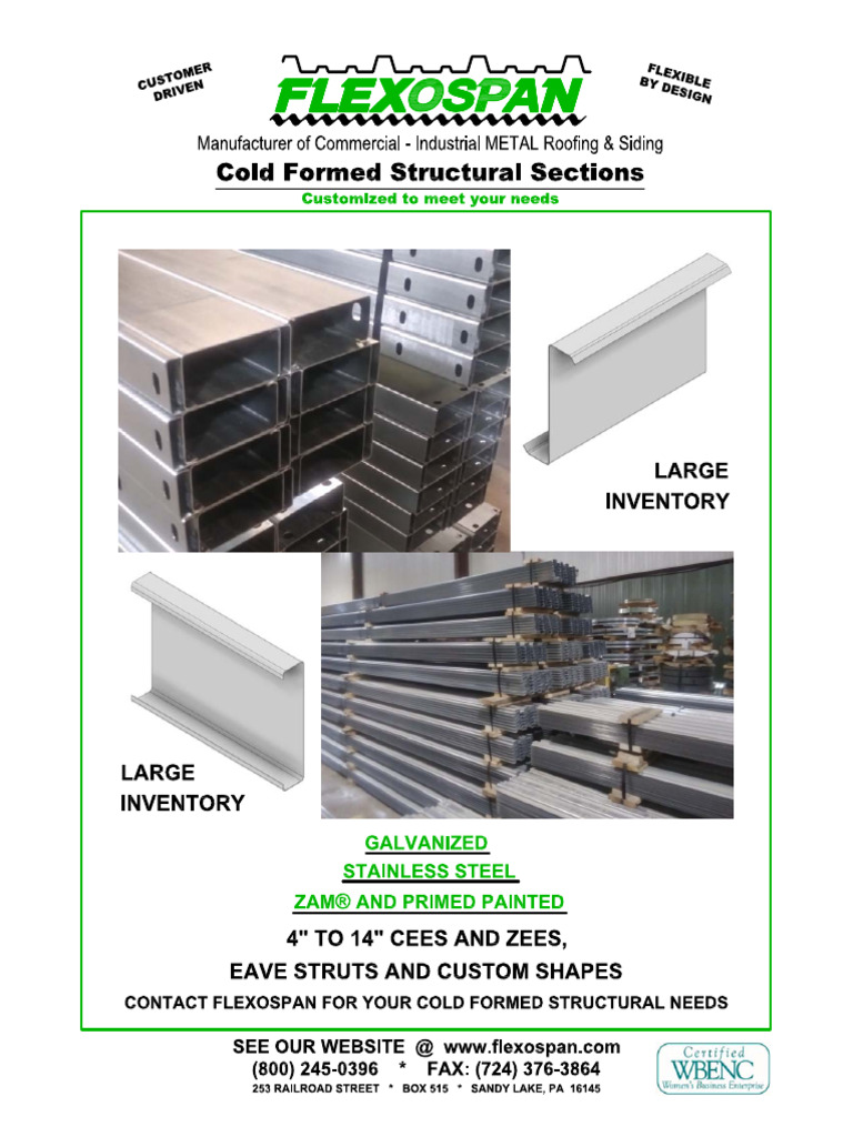 Cold Formed Info Sheet (FINAL) | PDF | Strength Of Materials | Applied ...