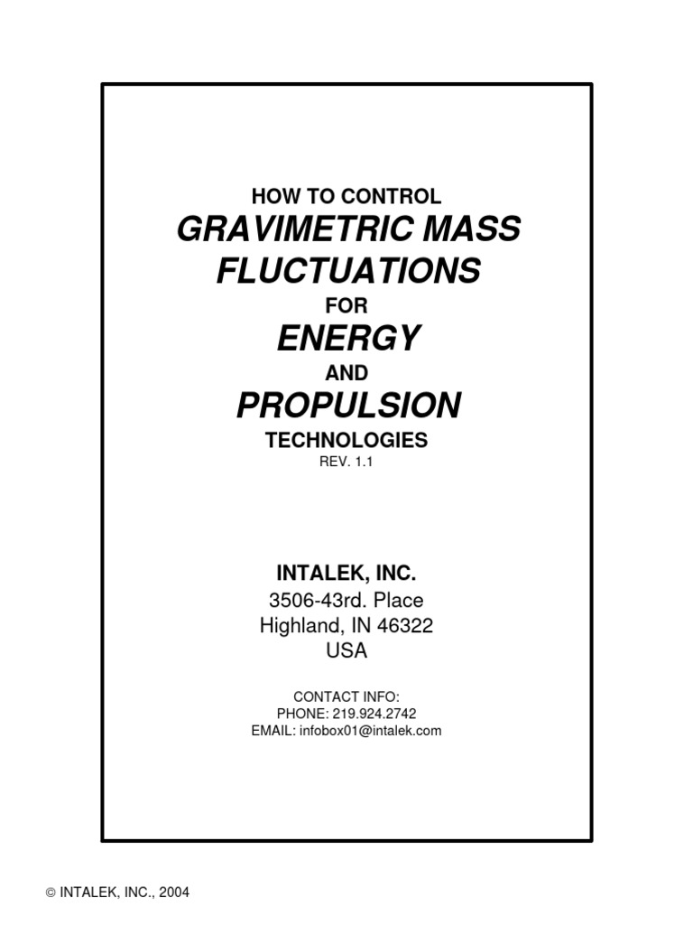 Gravimetric Mass Fluctuations Energy Propulsion: How To Control | PDF ...
