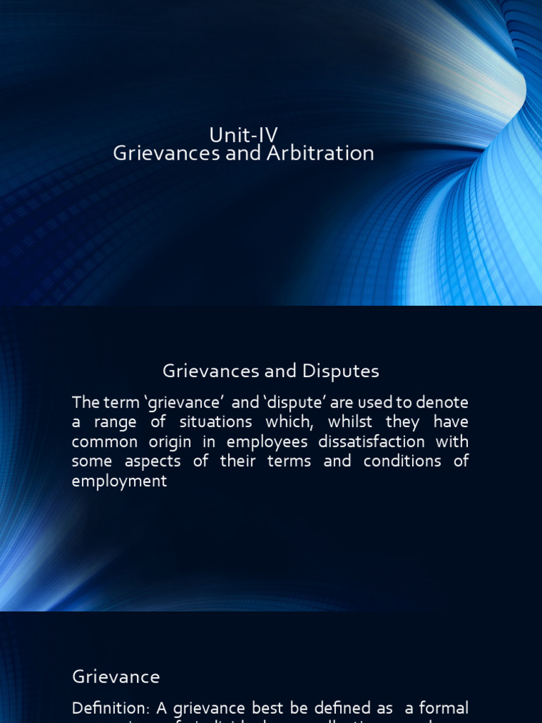 Unit-4 Grievances and Arbitration | PDF | Employment | Negotiation