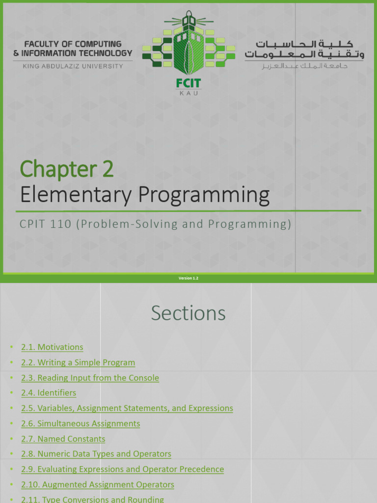 CPIT110 - Chapter 2 | PDF | Shell (Computing) | Programming
