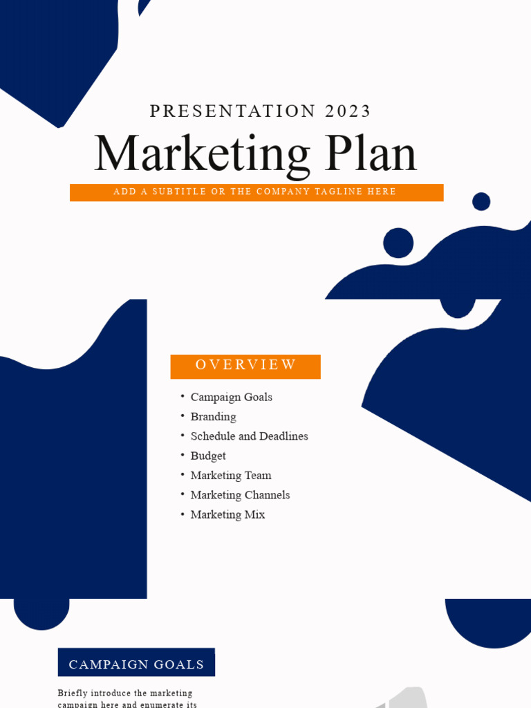 Orange and white creative modern marketing plan Presentation | PDF ...
